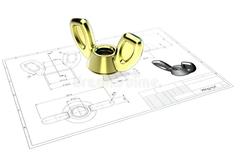 3d Illustration of Wing Nut Stock Illustration - Illustration of ...
