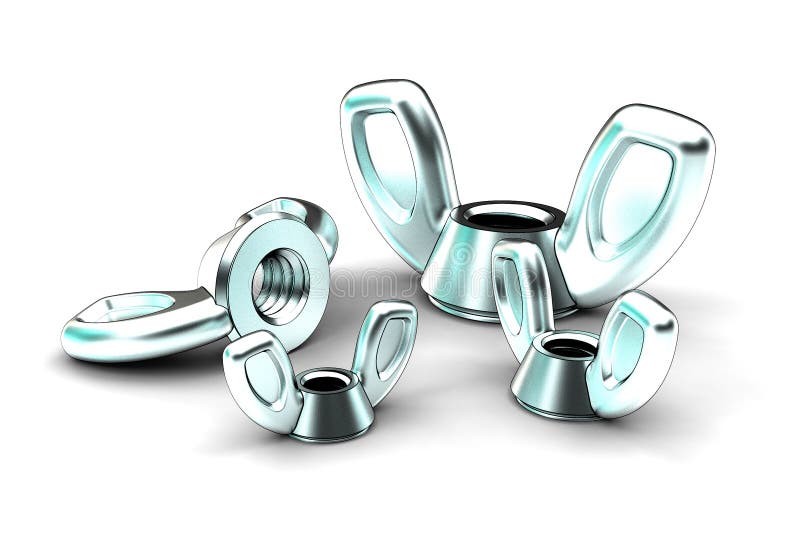 3d Illustration of Wing Nut Stock Illustration - Illustration of bolt ...
