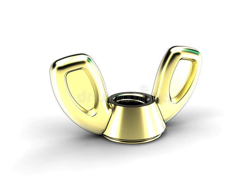 3d Illustration of Wing Nut Stock Illustration - Illustration of bolt ...