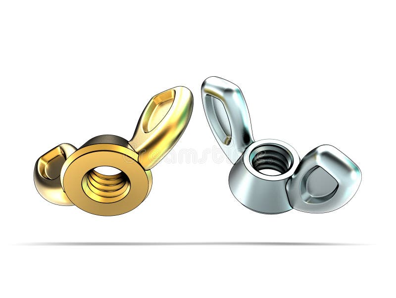 3d Illustration of Wing Nut Stock Illustration - Illustration of path ...