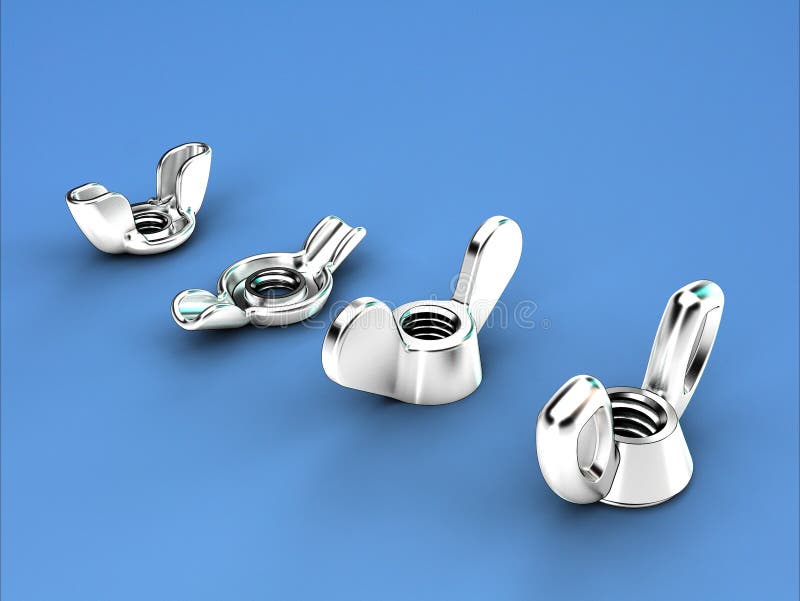 Wing Nuts | Technical Drawing | Vector Wingnut Illustration | Isometric ...