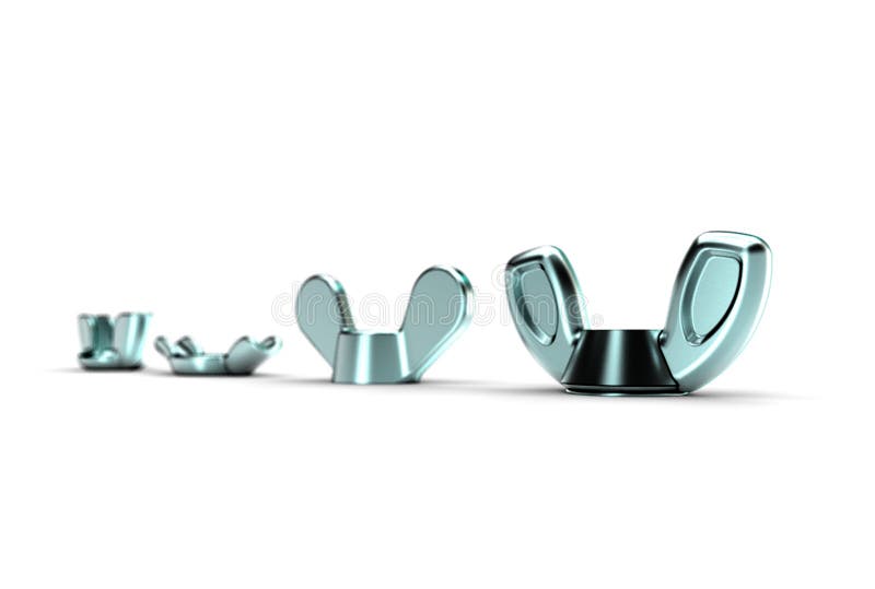 3d Illustration of Wing Nuts Stock Illustration - Illustration of macro ...