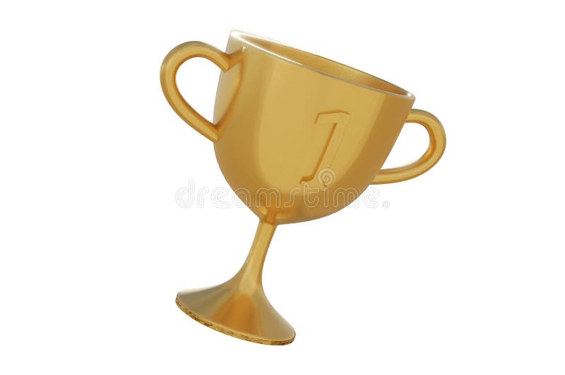 3D Illustration, Winner Gold Trophy 3D Icon Stock Illustration ...