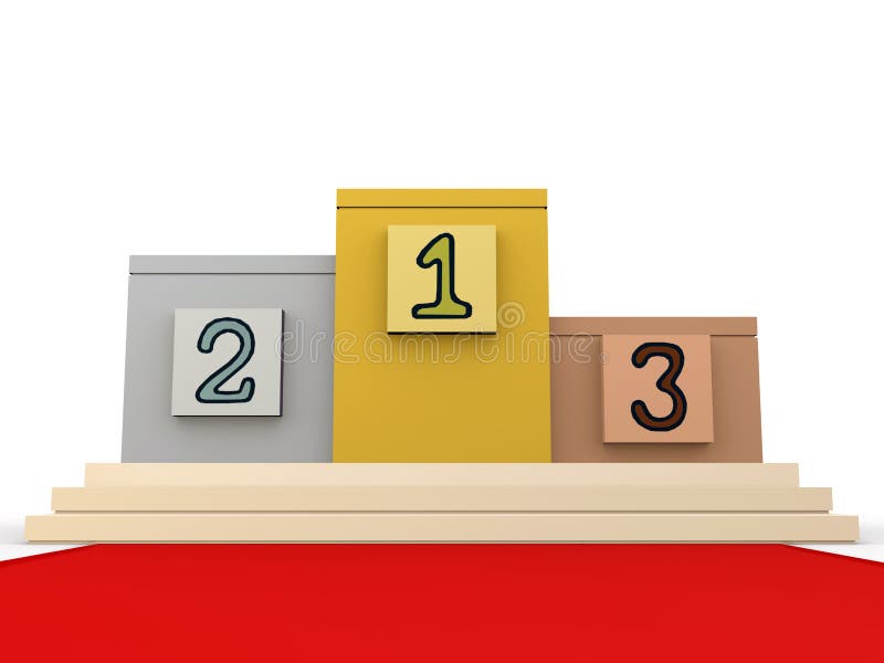 Top 3 on Podium Isolated stock illustration. Illustration of three ...