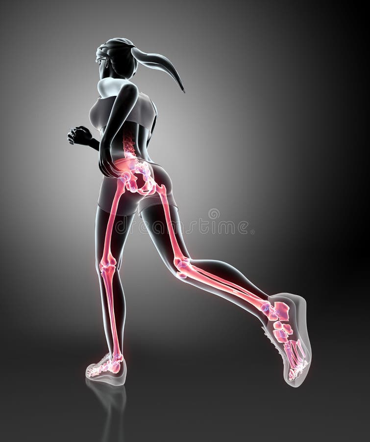 3d Illustration - Woman Runing Pose. Stock Illustration - Illustration ...