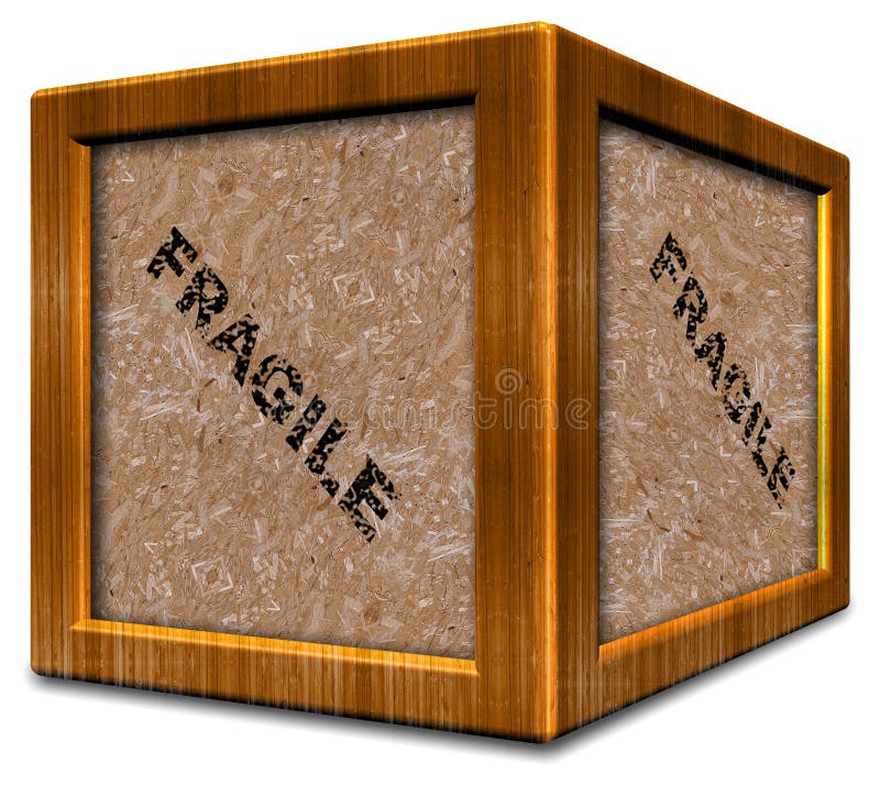 Fragile Wooden Box with Stamp. Vector Background Stock Vector ...