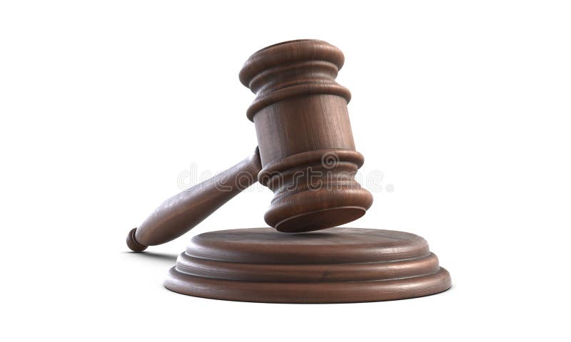 3D Illustration of Wooden Judge Gavel Isolated on White Background ... 3D Illustration of Wooden Judge Gavel Isolated on White Background ...