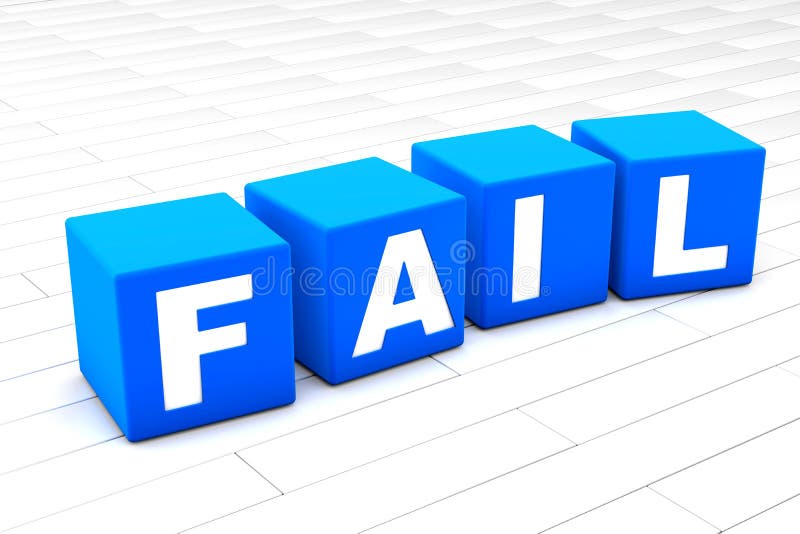 3d Render of the Word Fail stock illustration. Illustration of design ...