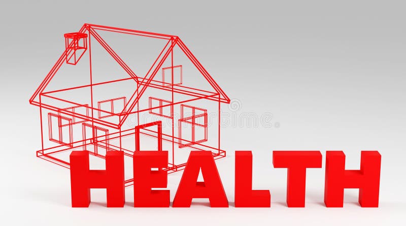 3D Illustration of the Word HEALTH in Red Text on a Grey Background ...