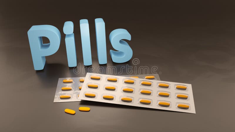 Blue pills stock illustration. Illustration of health - 31896146
