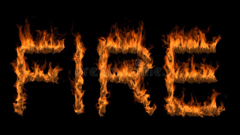 3D Illustration of Word Spicy Text on Fire with Alpha Layer Stock ...