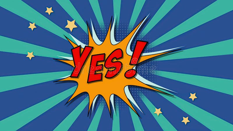 Word yes in Comics Style stock illustration. Illustration of speech ...