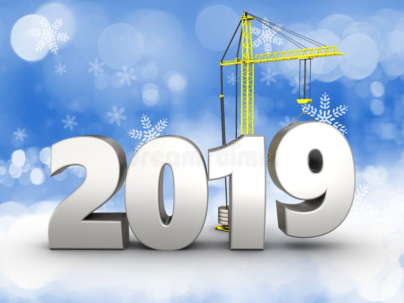 3d 2019 year sign stock illustration. Illustration of greeting - 102056143