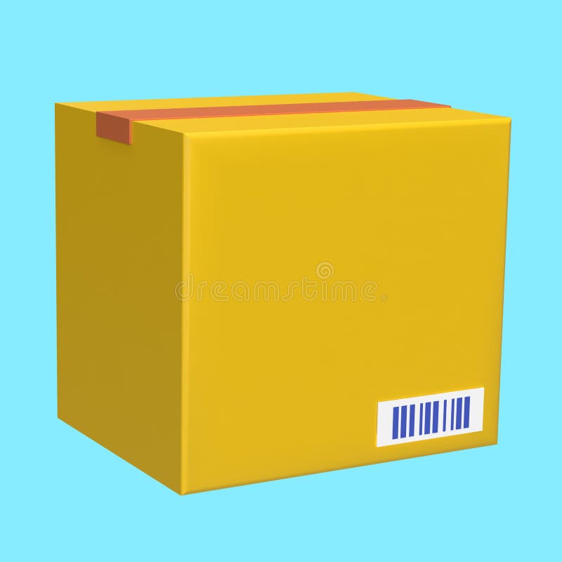 3D Illustration of Yellow Box Stock Photo - Illustration of vector ...