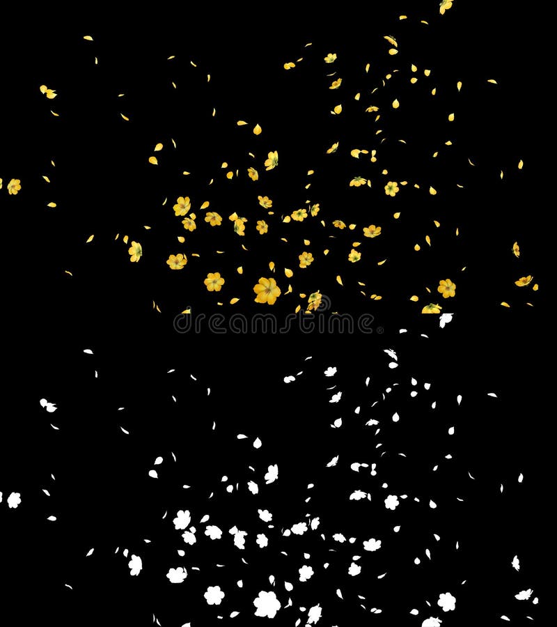 3D Illustration of a Yellow Flower Petals Flow with Alpha Layer Stock ...