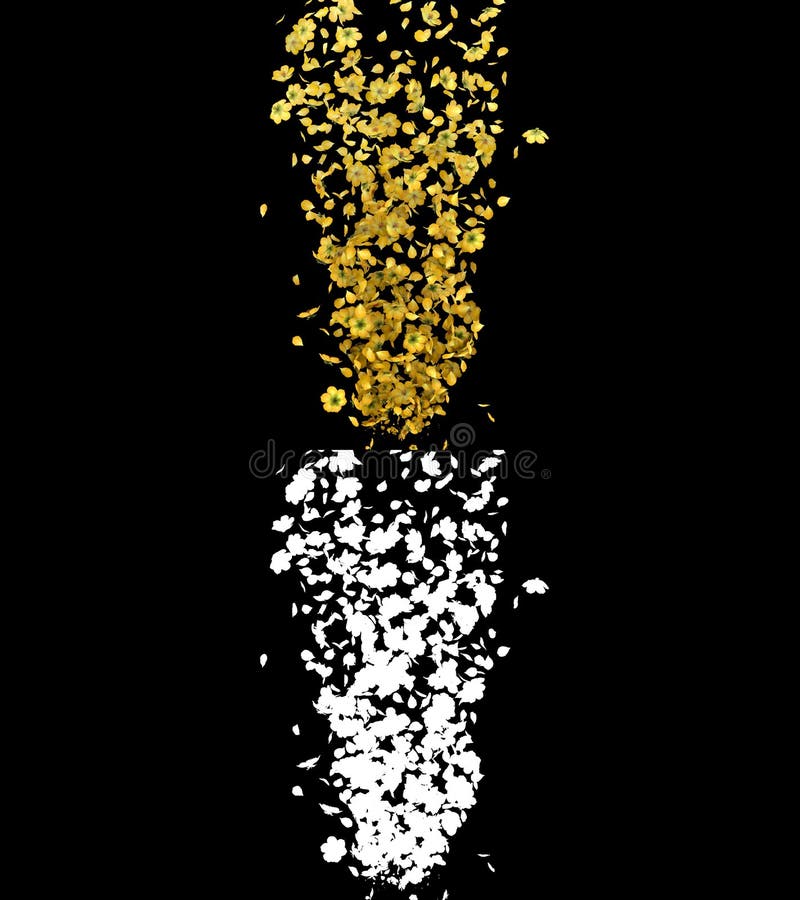 3D Illustration of a Yellow Flower Petals Flow with Alpha Layer Stock ...