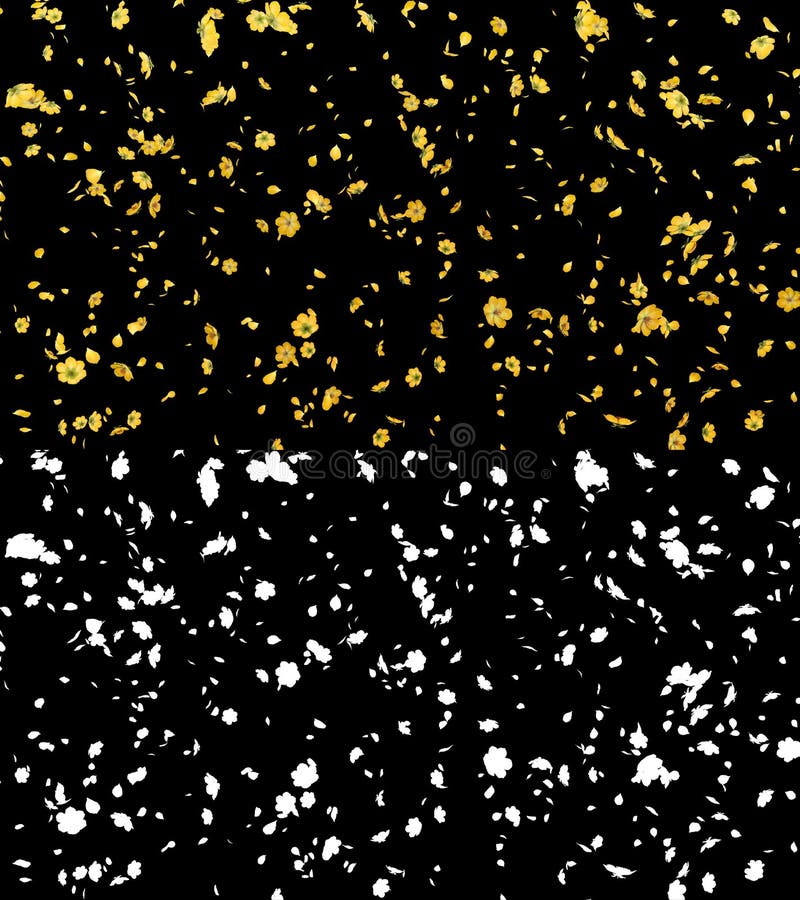 3D Illustration of a Yellow Flower Petals Flow with Alpha Layer Stock ...