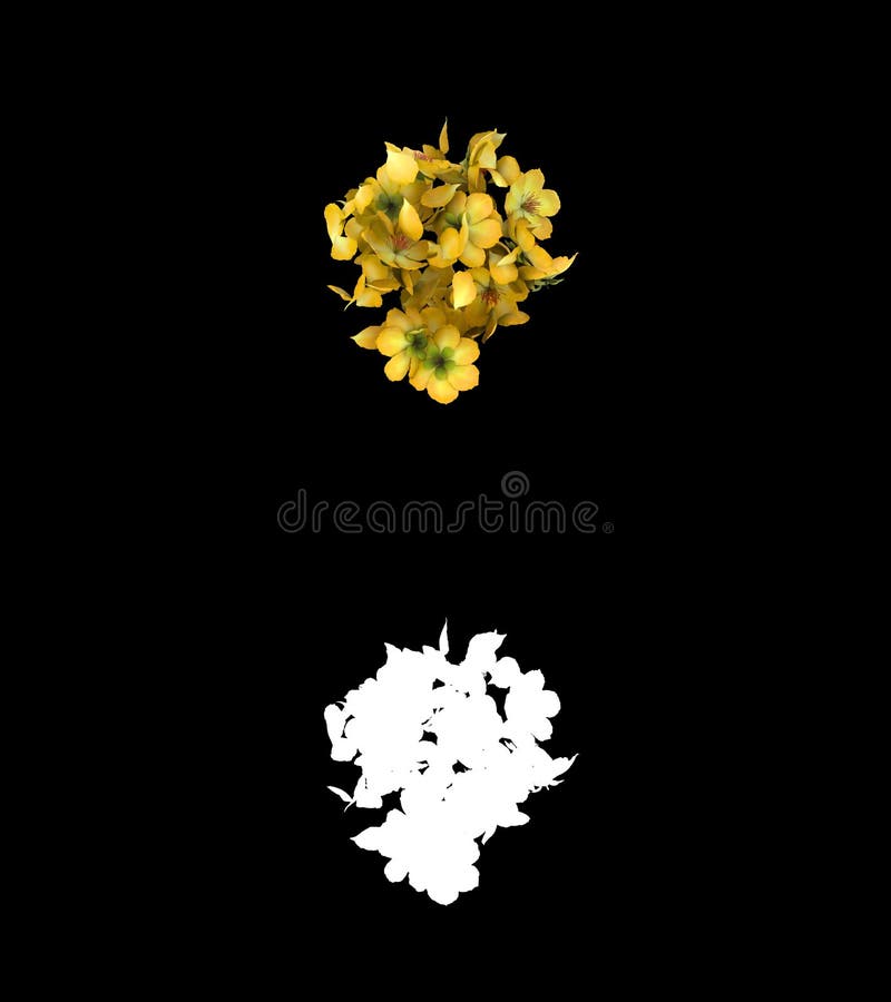 3D Illustration of a Yellow Flower Petals Flow with Alpha Layer Stock ...