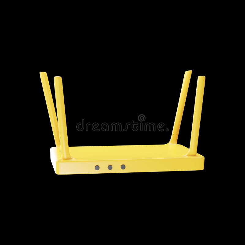 3D Illustration of Yellow Router Over Black Stock Illustration ...