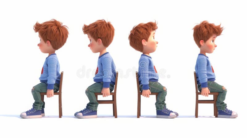 3D Character Views from Different Angles Generative AI Stock ...