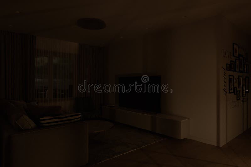 3d Illustrations of Interior Living Room Tv Zone Stock Illustration ...