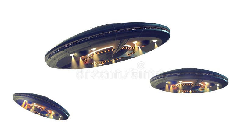 Unidentified Flying Objects with Clipping Path Stock Illustration ...