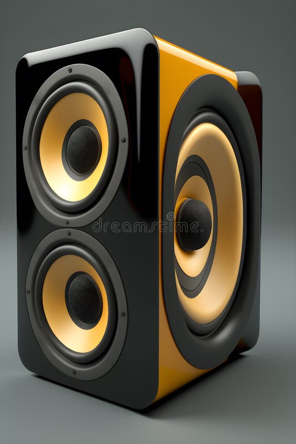 3d Illustrative Drawing of Stereo Speaker. Powerful Sound Woofer Stock ...