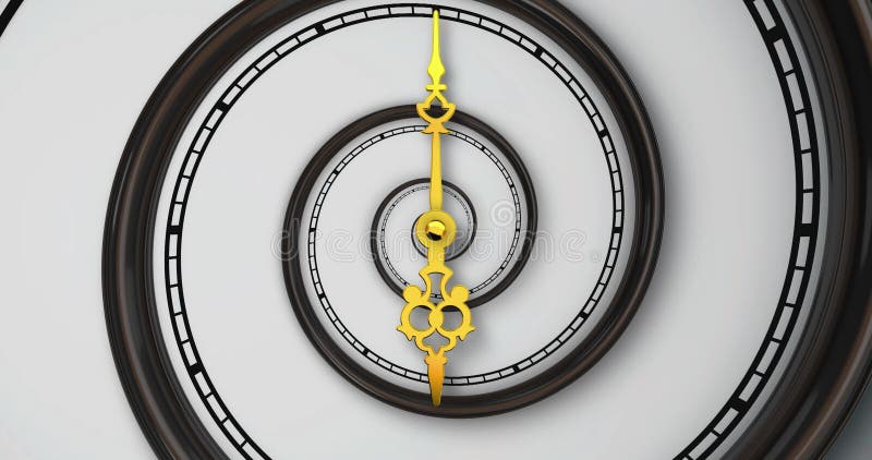 3D Image of Abstract Clock with a Spiral Dial and Hands. Stock Footage ...