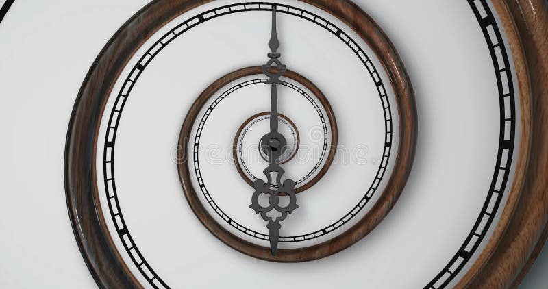 3D Image of Abstract Clock with a Spiral Dial and Hands. Stock Video ...
