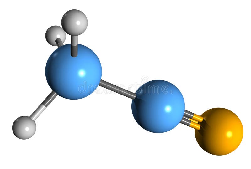 3D Image of Acetonitrile Skeletal Formula Stock Illustration ...