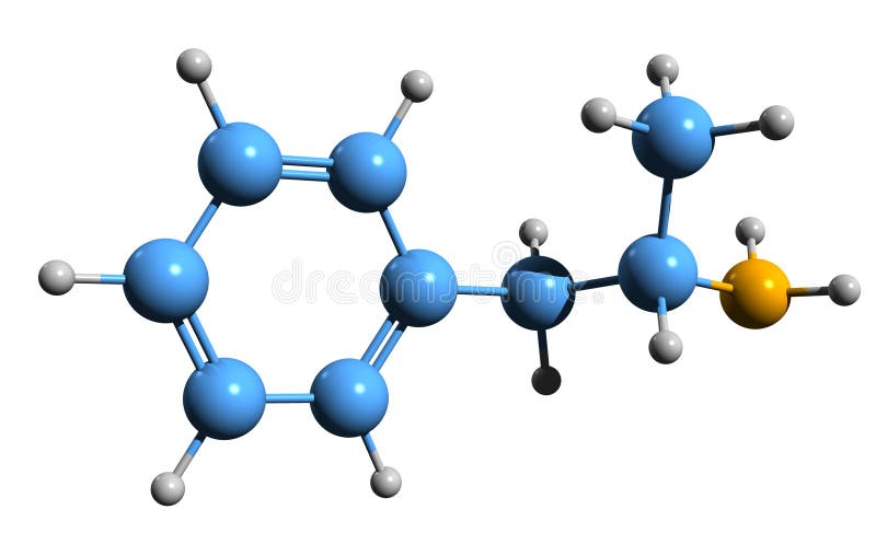 3D Image of Adderall Skeletal Formula Stock Illustration - Illustration ...