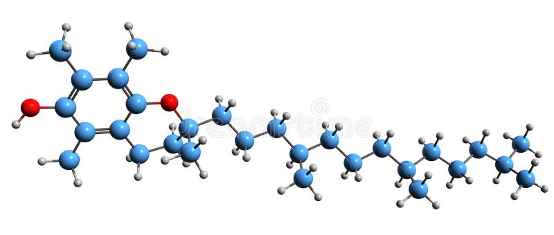 3D Image of Alpha-tocopherol Skeletal Formula Stock Illustration ...
