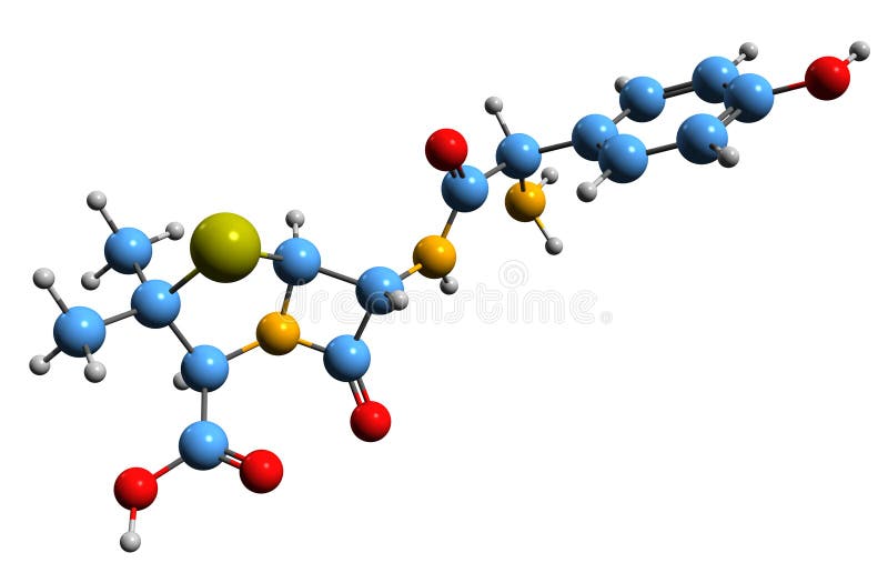 3D Image of Amoxicillin Skeletal Formula Stock Illustration ...
