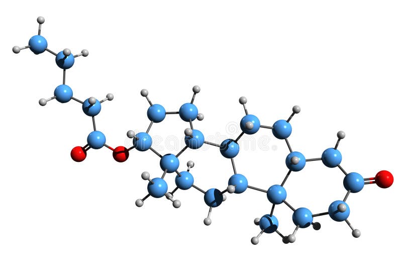 3D Image of Androstanolone Valerate Skeletal Formula Stock Illustration ...