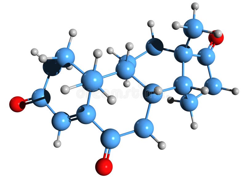 3D Image of 4-Androstene-3,6,17-trione Skeletal Formula Stock ...