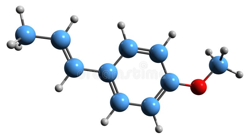 3D Image of Anethole Skeletal Formula Stock Illustration - Illustration ...