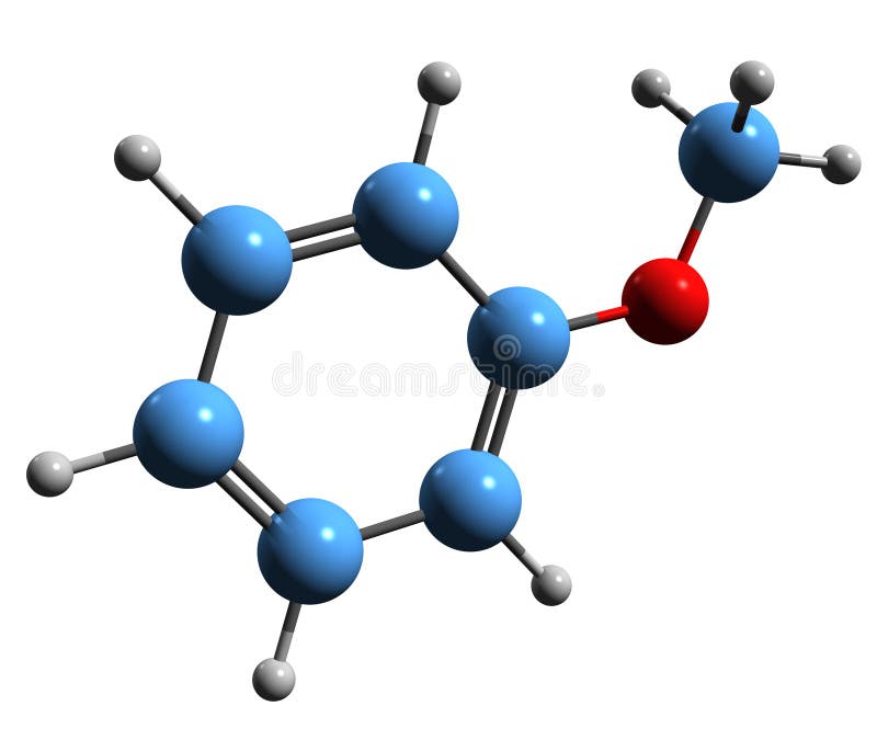 3D Image of Anisole Skeletal Formula Stock Illustration - Illustration ...