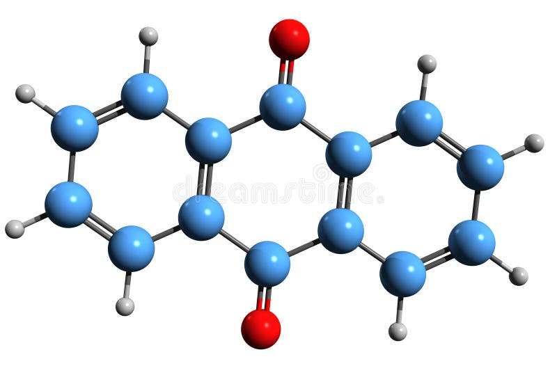 3D Image of Anthraquinone Skeletal Formula Stock Illustration ...