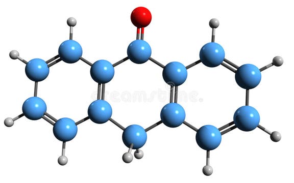 3D Image of Anthrone Skeletal Formula Stock Illustration - Illustration ...