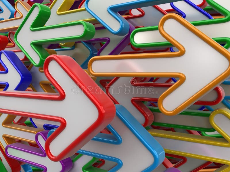 3d Image of Arrows in Different Directions Stock Illustration ...