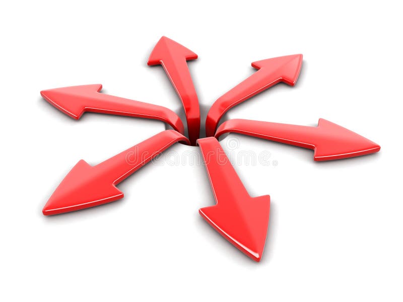 3d Image of Arrows in Different Directions Stock Illustration ...