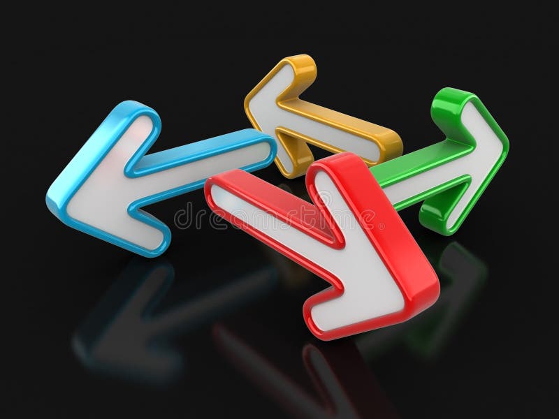 3d Image of Arrows in Different Directions Stock Illustration ...