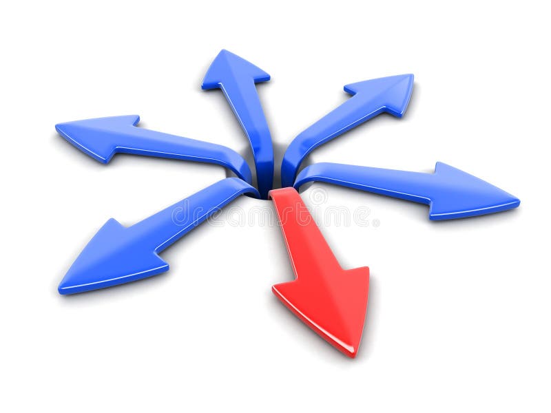 3d Image of Arrows in Different Directions Stock Illustration ...