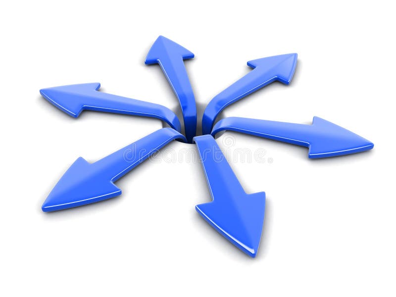 3d Image of Arrows in Different Directions Stock Illustration ...