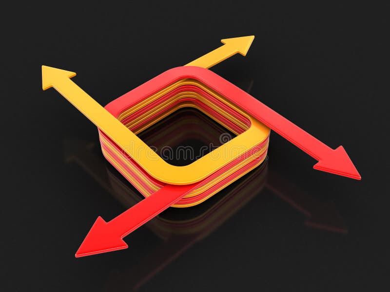3d Image of Arrows in Different Directions Stock Illustration ...