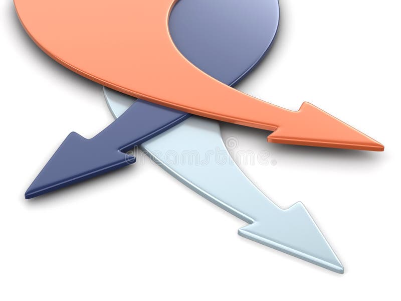 3d Image of Arrows in Different Directions Stock Illustration ...