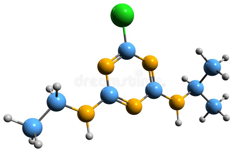 3D Image of Atrazine Skeletal Formula Stock Illustration - Illustration ...