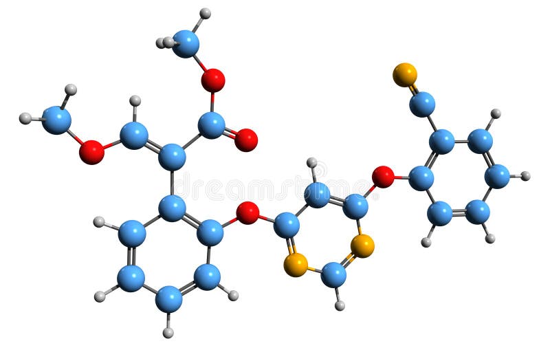 3D Image of Azoxystrobin Skeletal Formula Stock Illustration ...