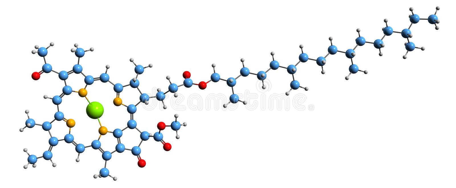 3D Image of Bacteriochlorophyll C Skeletal Formula Stock Illustration ...