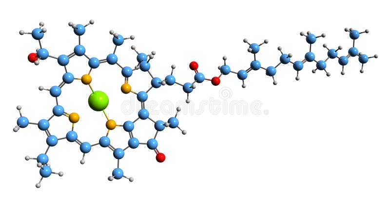 3D Image of Bacteriochlorophyll C Skeletal Formula Stock Illustration ...
